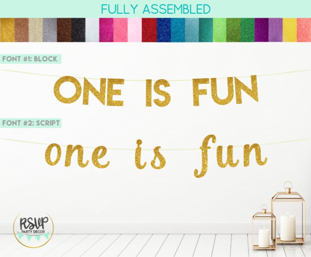 One is Fun Banner, First Birthday Party Decorations, One Garland, 1st ...