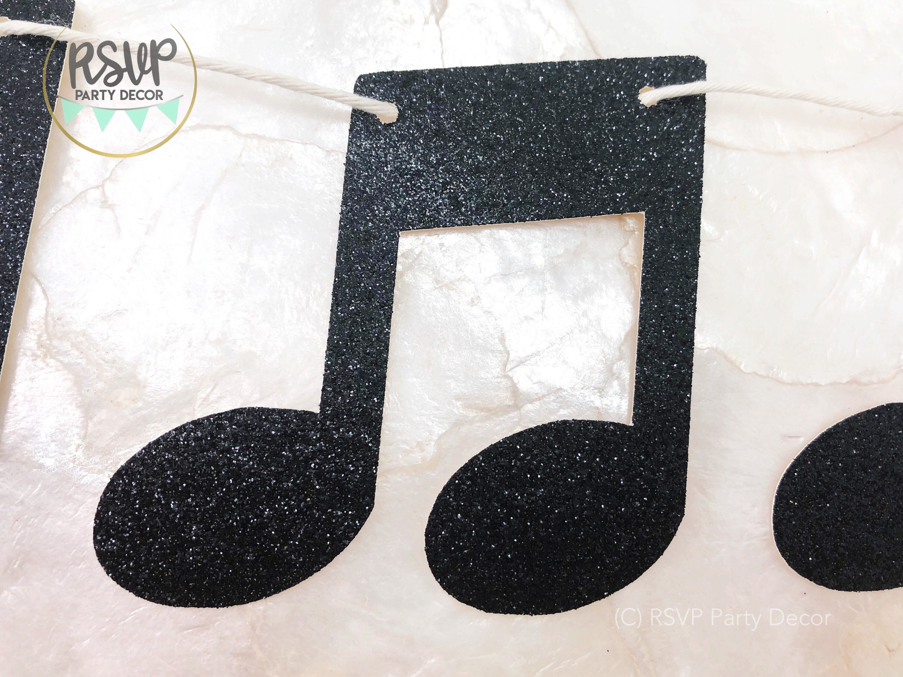Music Note Garland Glitter Music Note Banner Music Party - Etsy