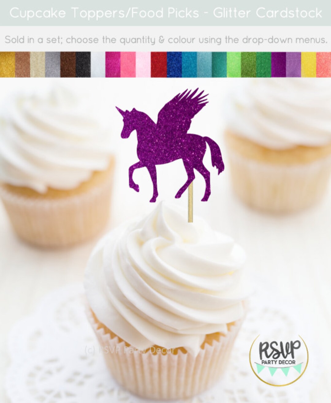 Pegasus Cupcake Toppers, Pegasus Food Picks, Pegasus Birthday Party ...