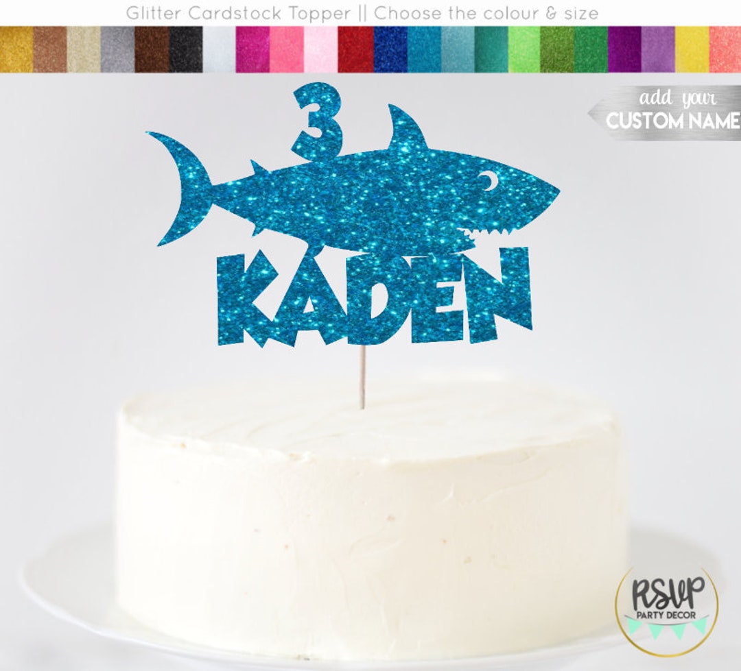 Custom Shark Cake Topper, Ocean Themed Party Decorations, Shark Party ...