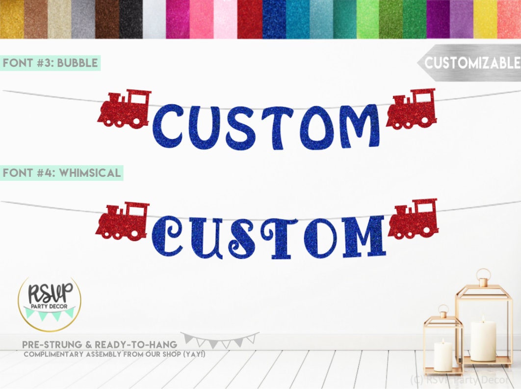 Custom Train Banner, Train Themed Party Decorations, Travel Themed ...