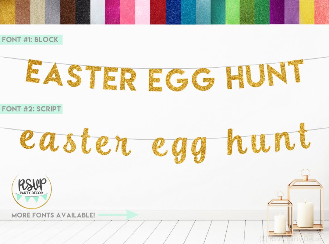 Easter Egg Hunt Banner, Easter Egg Hunt Sign, Easter Party Decorations ...