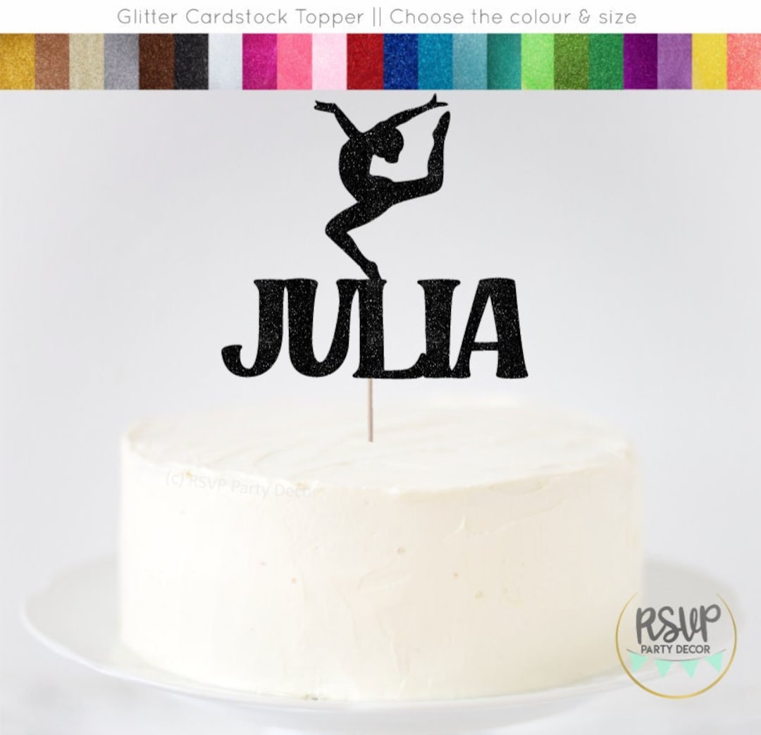 Custom Dance Cake Topper, Gymnastics Name Cake Topper, Gymnastics ...
