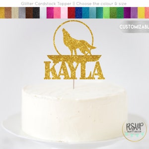 Custom Wolf Cake Topper, Howling Wolf Moon Cake Topper, Wolf Party ...