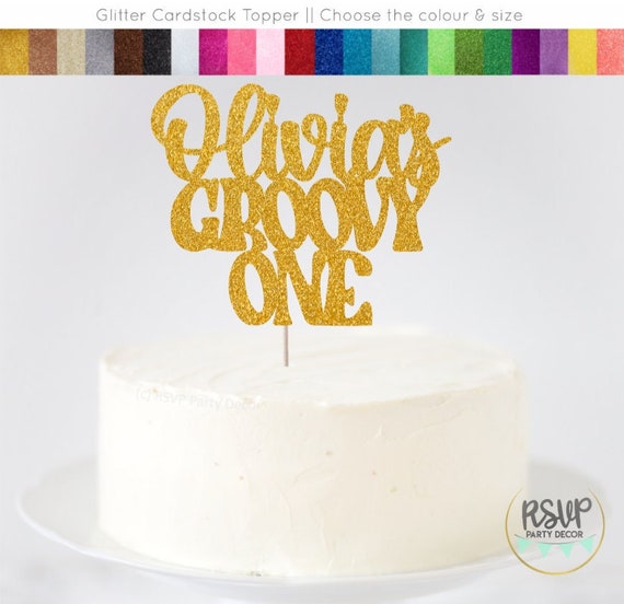 Custom Groovy One Cake Topper, Retro Groovy 1st Birthday Decorations ...