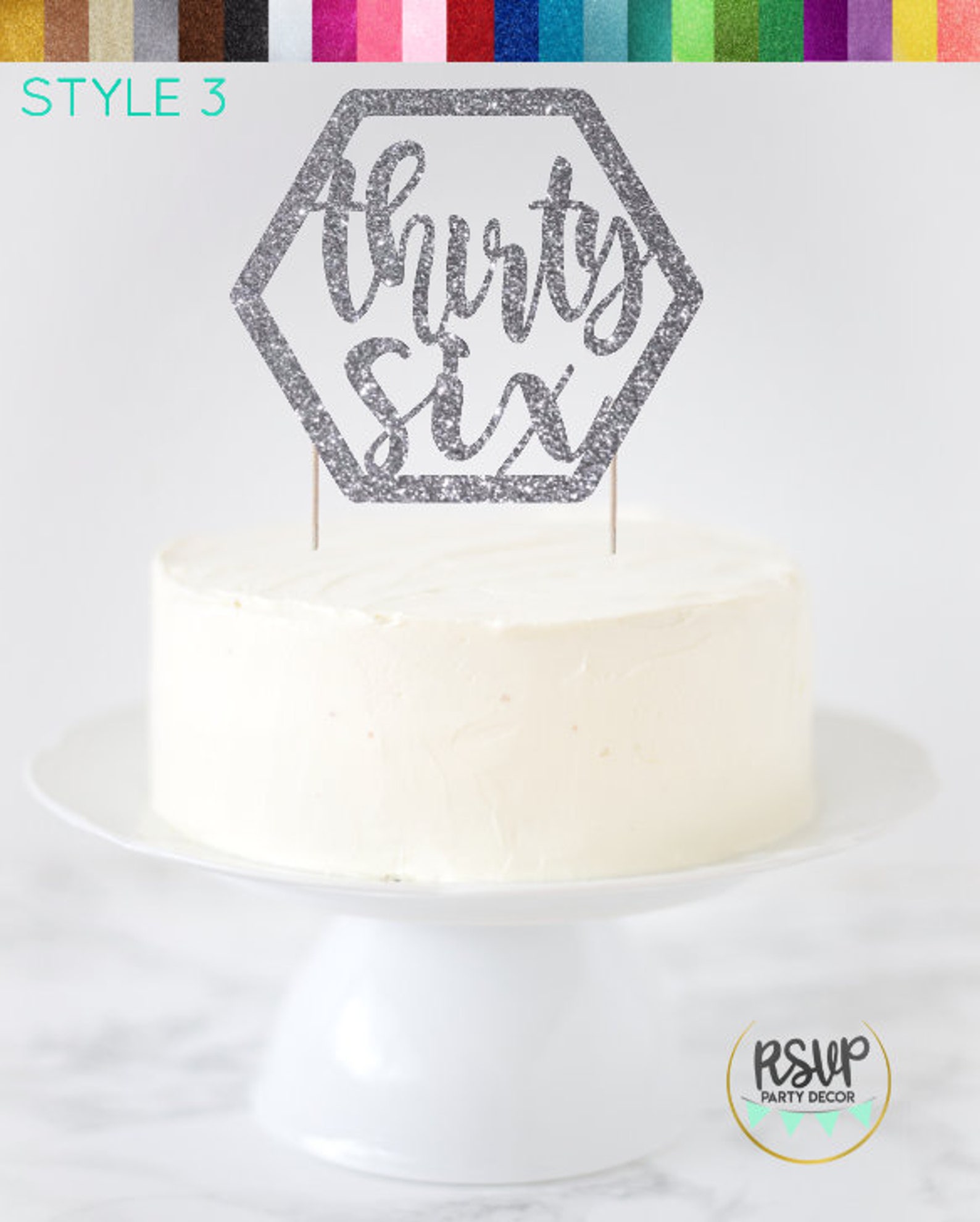 Thirty Six Cake Topper 36 Cake Topper Thirtysix Cake Topper | Etsy