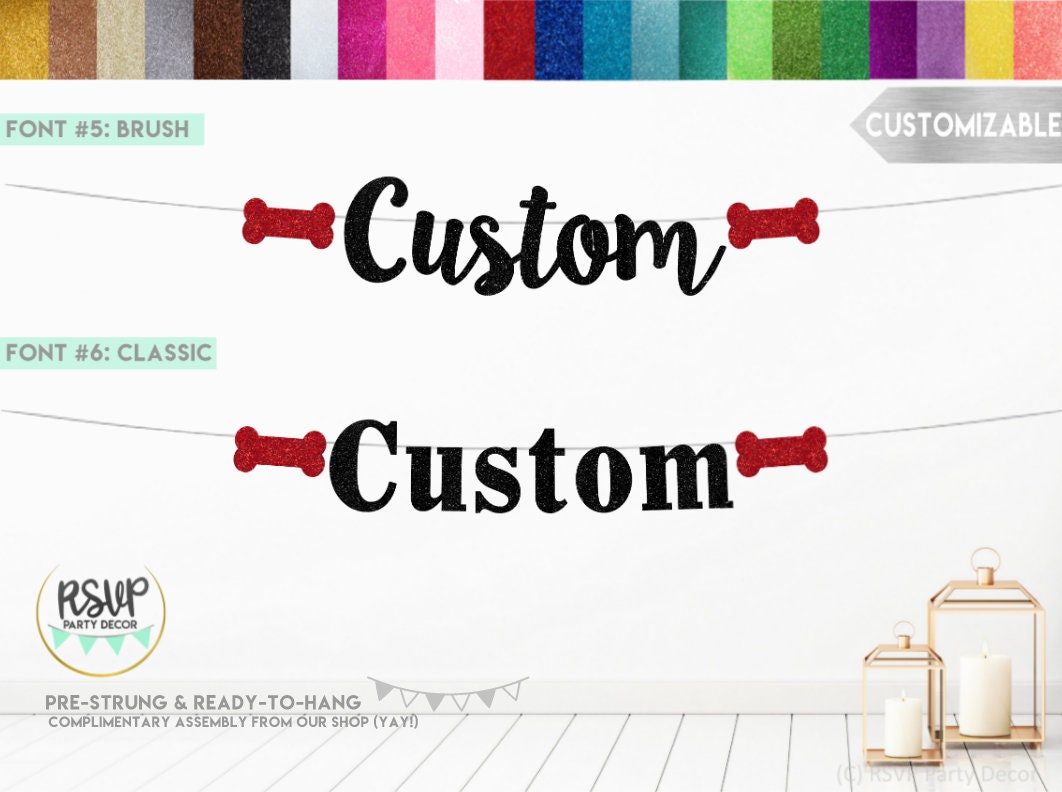 Custom Dog Bone Banner Puppy Themed Party Decorations Puppy | Etsy