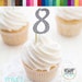 Number 8 Cupcake Toppers, Eight Food Picks, 8th Birthday Decorations ...