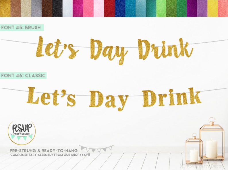 Let's Day Drink Banner Bachelorette Party Decorations - Etsy