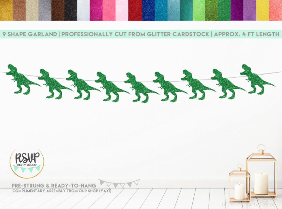 T-rex Garland T Rex Banner Dinosaur Party Decorations Three - Etsy