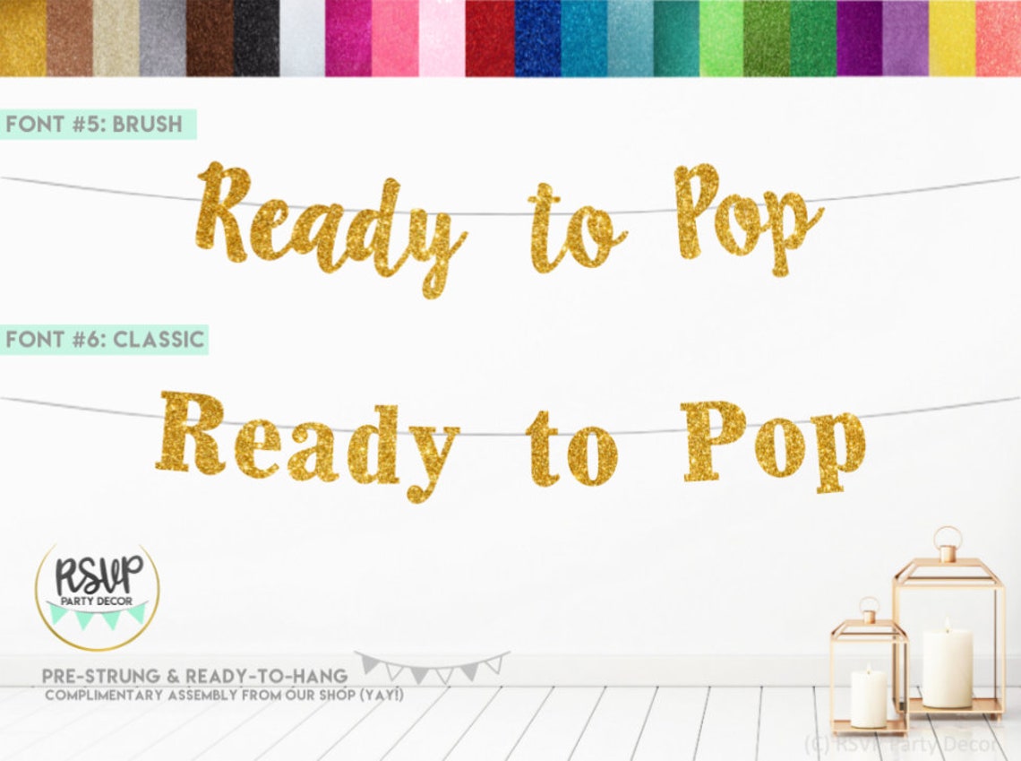 Ready to Pop Banner Ready to Pop Sign Popcorn Baby Shower - Etsy