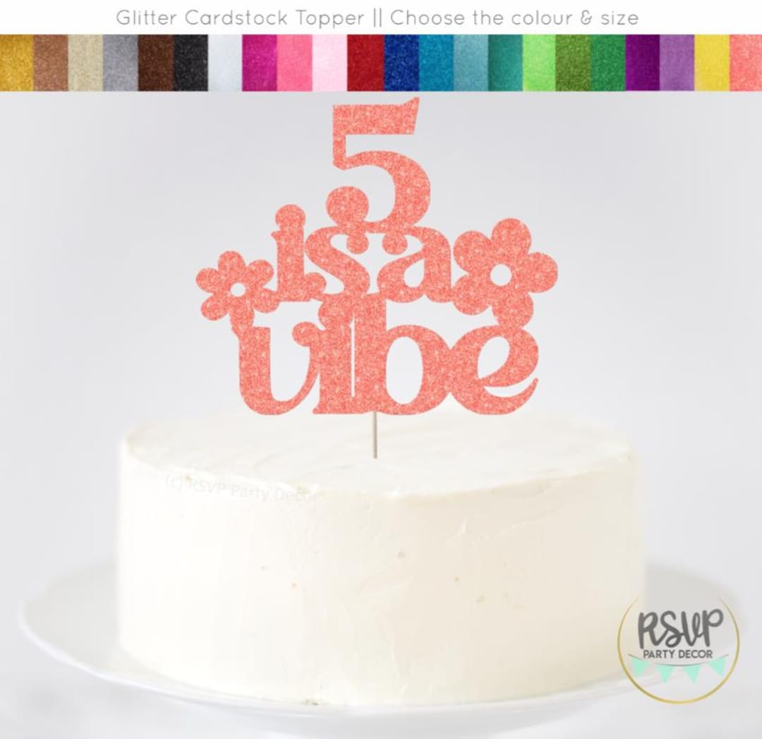 Custom Age is a Vibe Cake Topper, Preppy Birthday Party Decorations ...
