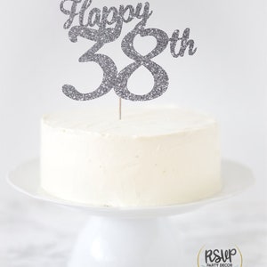 Thirty Eight Cake Topper, 38 Cake Topper, Thirtyeight Cake Topper ...