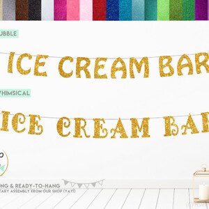 Ice Cream Bar Banner, Ice Cream Station Sign, Sundae Bar Banner, Ice ...