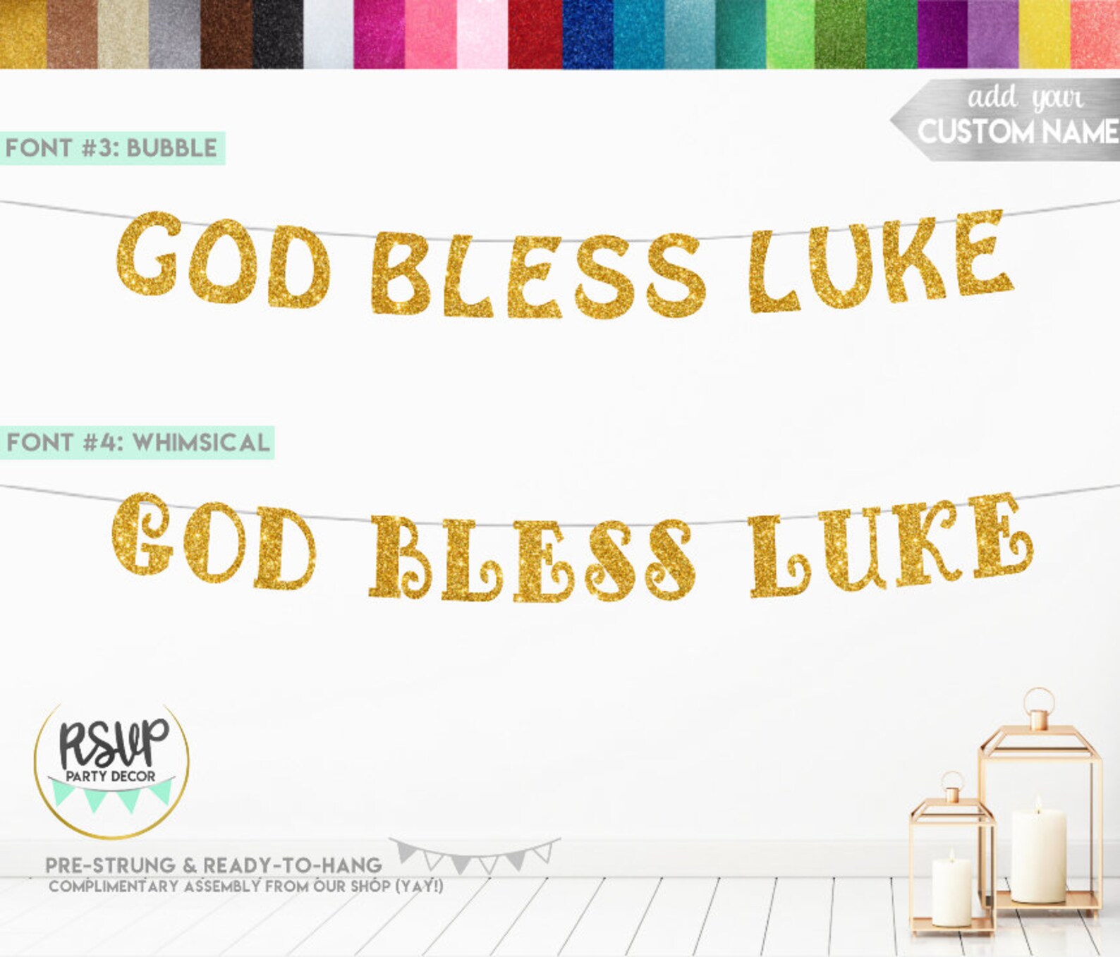 Custom God Bless Banner God Bless Name Sign Baptism Banner - Etsy