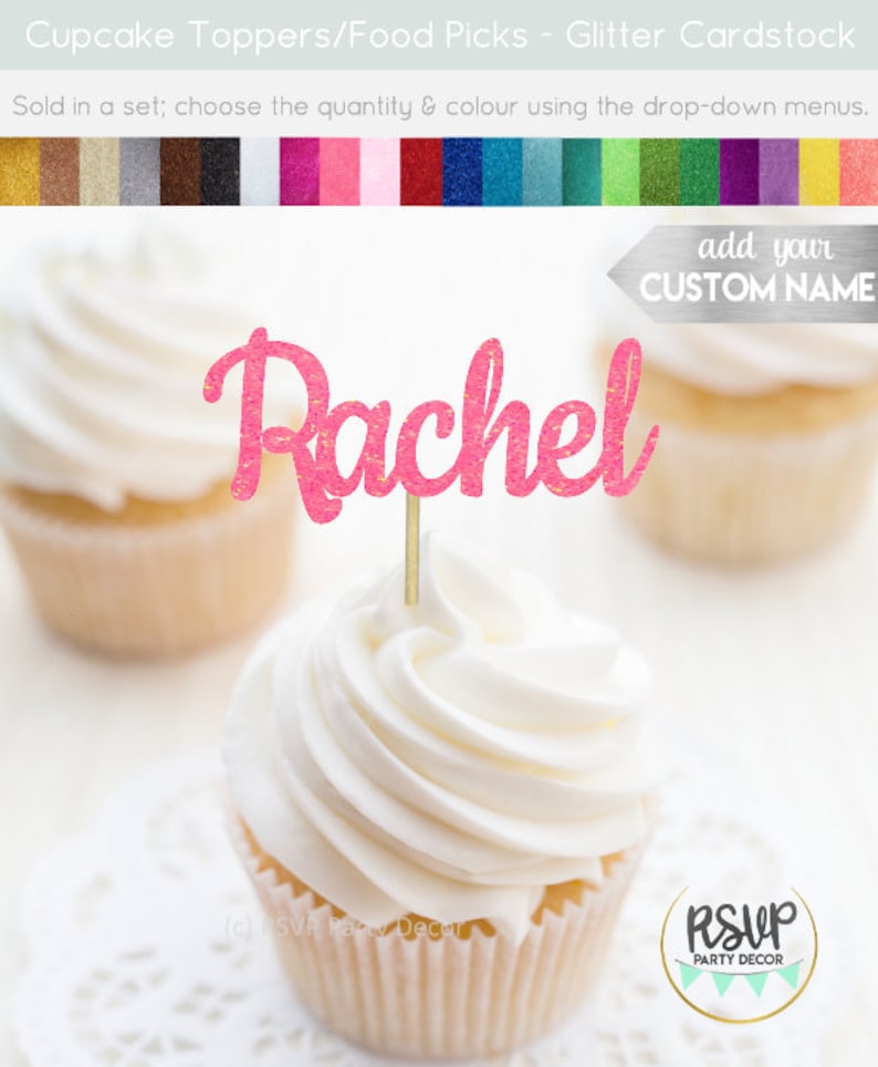 Custom Name Cupcake Toppers Personalized Cupcake Toppers - Etsy