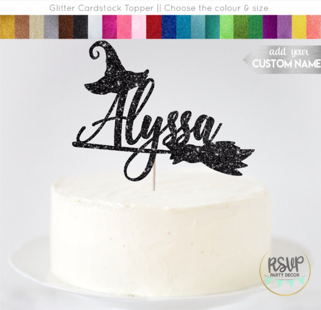 Custom Witch Cake Topper, Personalized Witch Themed Cake Topper, Witch ...
