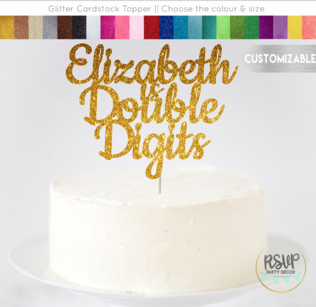 Custom Double Digits Cake Topper, 10th Birthday Cake Topper, Ten Cake ...