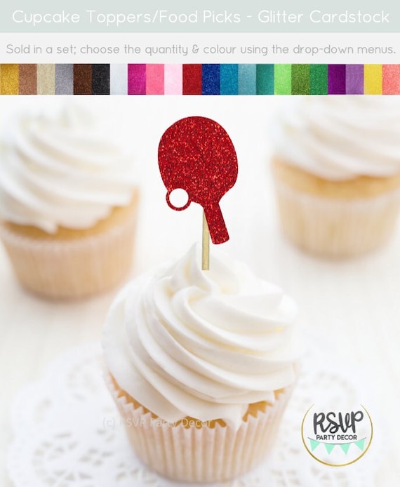 Ping Pong Paddle Cupcake Toppers Ping Pong Birthday Party - Etsy