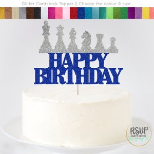 Chess Happy Birthday Cake Topper, Chess Birthday Cake Topper, Chess ...