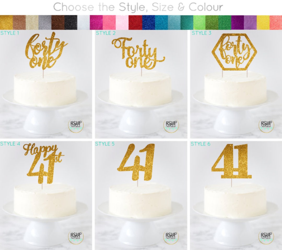 Forty One Cake Topper, 41 Cake Topper, Fortyone Cake Topper, Forty-one ...