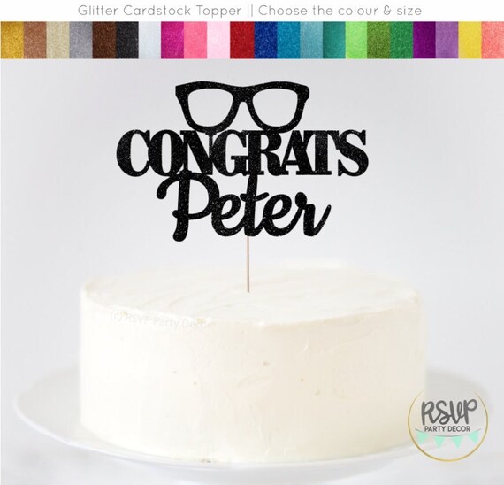 Custom Congrats Eyeglasses Cake Topper, Optometry Graduation Cake ...