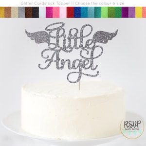 Little Angel Cake Topper, Our Little Angel Sign, Baby Shower Cake ...