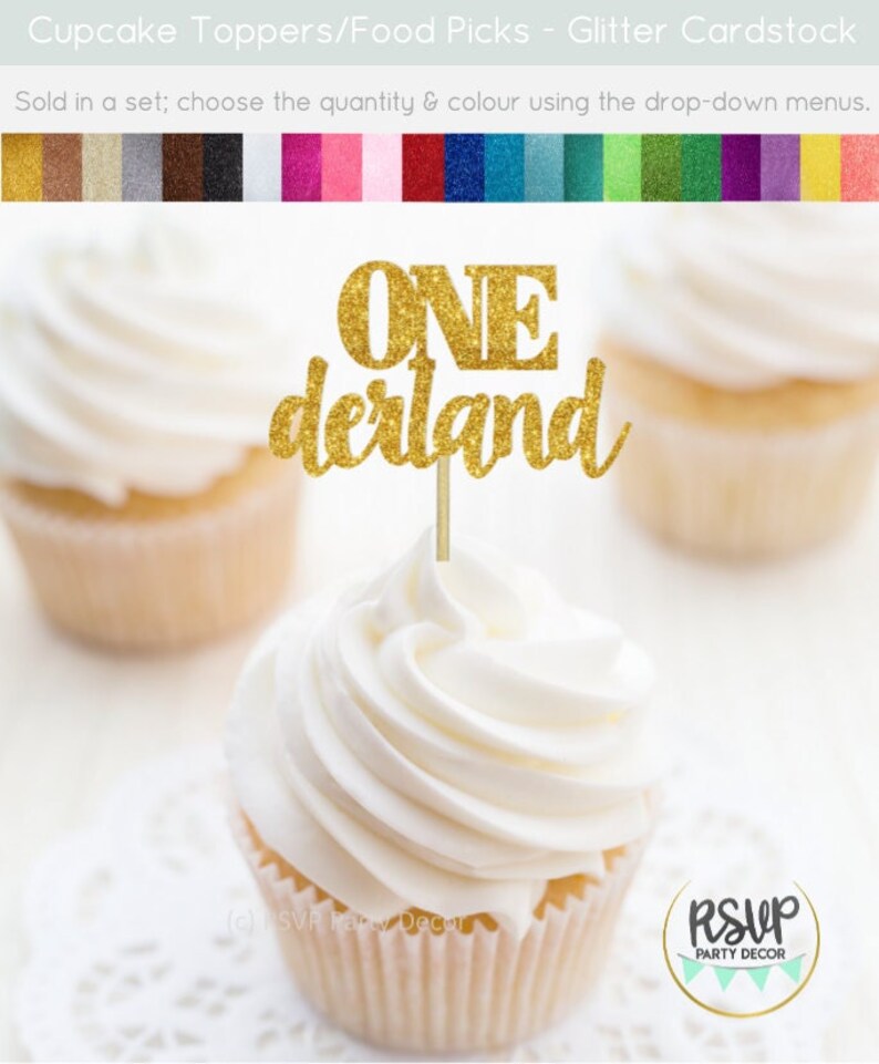 Onederland Cupcake Toppers, Onederland Birthday Party Decorations ...