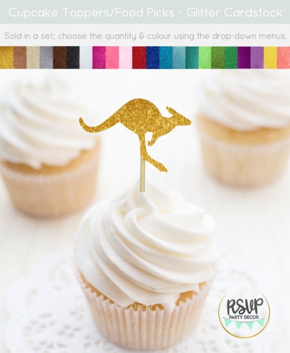 Kangaroo Cupcake Toppers, Australian Party Decorations, Outback Party ...