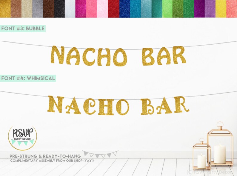 Nacho Bar Banner Glitter Nacho Bar Sign Nacho Station - Etsy