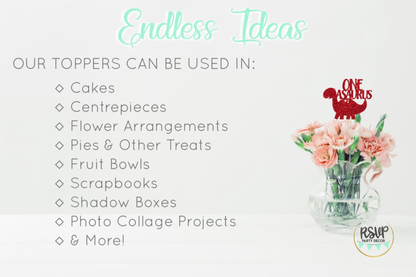 Oneasaurus Cake Topper, Dinosaur First Birthday Cake Topper, Dinosaur ...