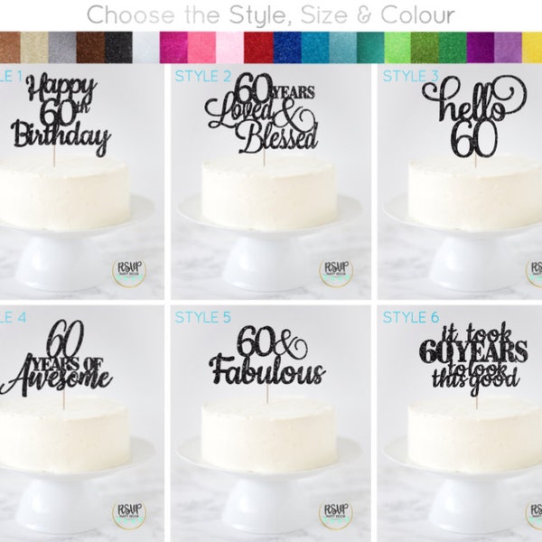 60th Birthday Topper - Etsy