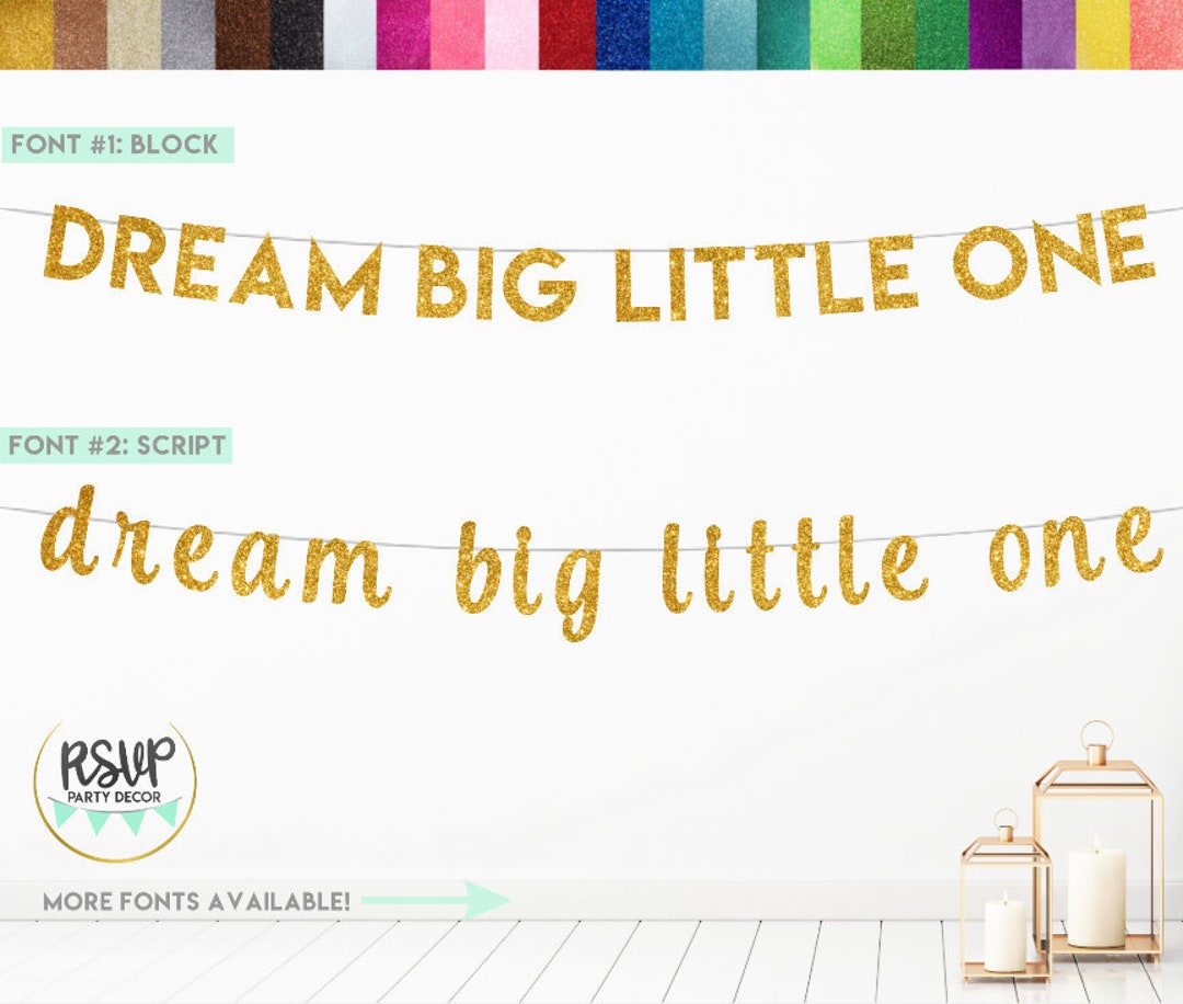 Dream Big Little One Banner, Dream Big Little One Sign, Baby Shower ...