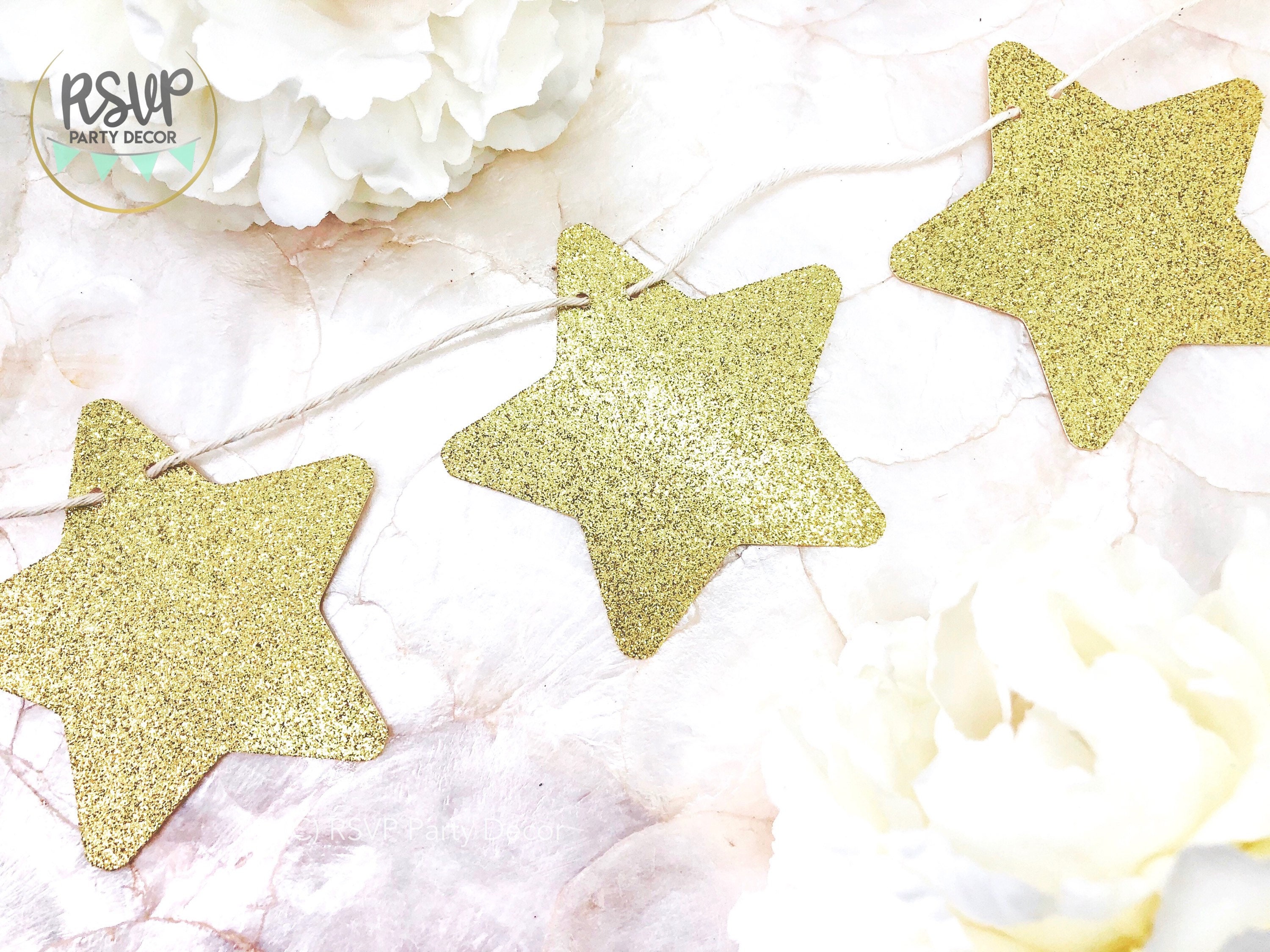 Star Garland, Glitter Stars Banner, Twinkle Twinkle Little Star Party ...