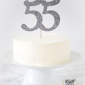 Fifty Five Cake Topper, 55 Cake Topper, Fiftyfive Cake Topper, Fifty ...