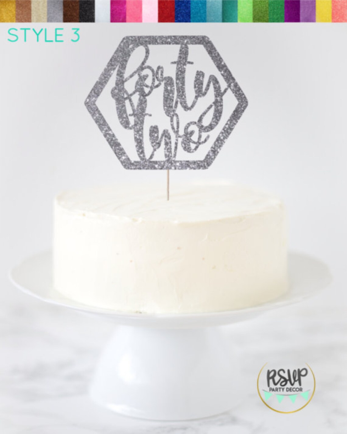 Forty Two Cake Topper 42 Cake Topper Fortytwo Cake Topper | Etsy