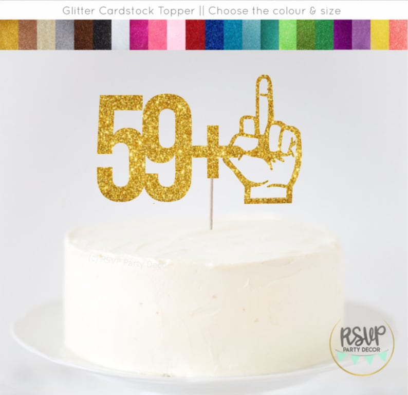 59 1 Cake Topper Funny 60th Birthday Cake Topper Middle | Etsy