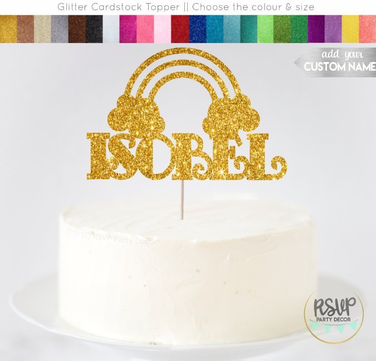 Custom Rainbow Cake Topper, Personalized Rainbow Sign, Rainbow Party ...