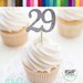 Number 29 Cupcake Toppers, Twenty Nine Food Picks, 29th Birthday ...