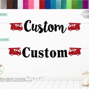 Custom Firetruck Banner, Firefighter Party Decor, Personalized ...