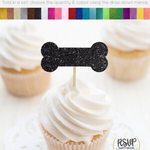 Bone Cupcake Toppers, Dog Bone Food Picks, Skull Cupcake Toppers, Puppy ...