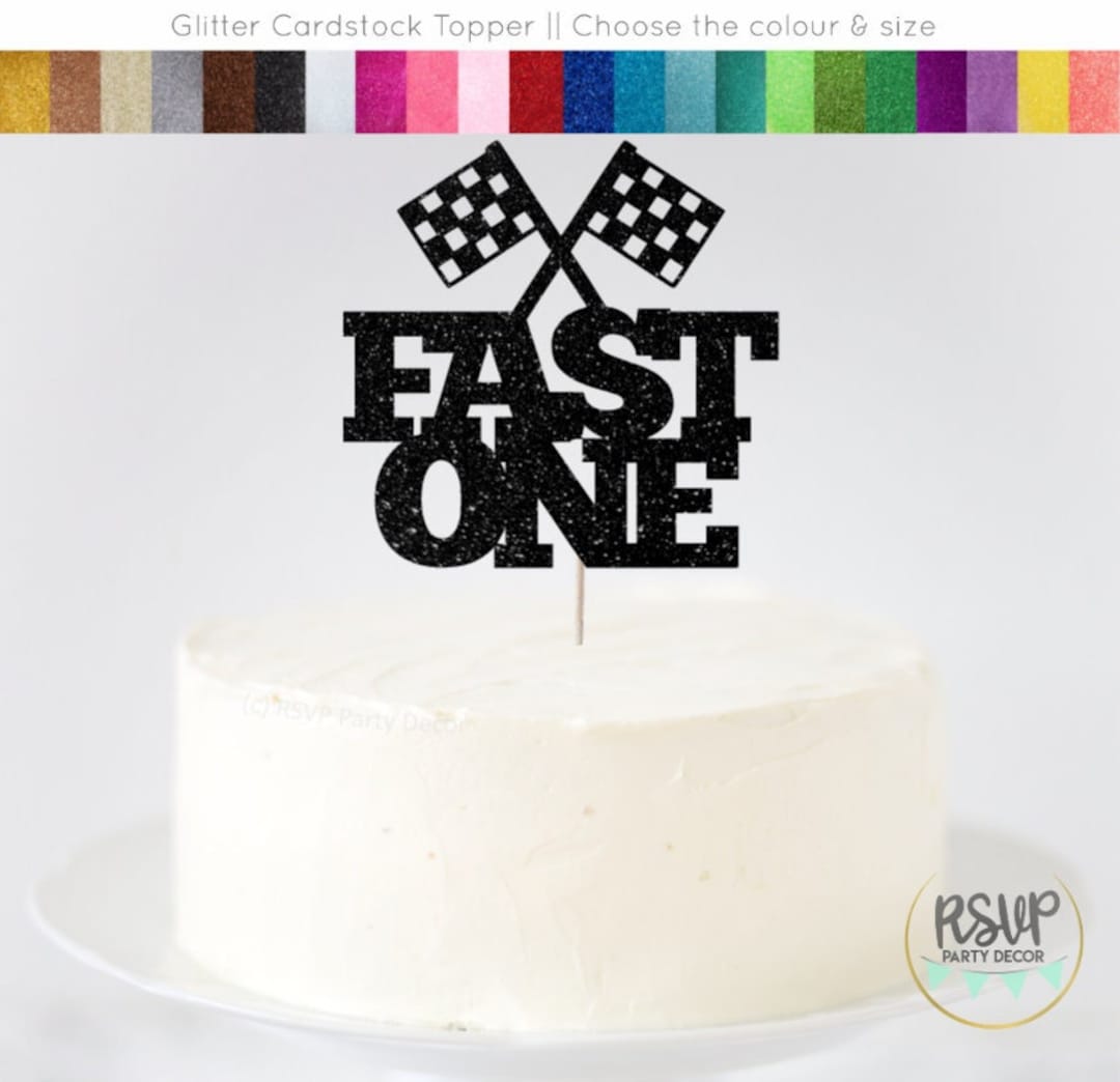 Fast One Cake Topper, Racecar 1st Birthday Cake Topper, Race Car First ...