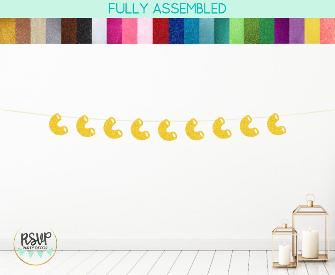 Macaroni Garland, Macaroni and Cheese Party Decorations, Pasta Birthday ...