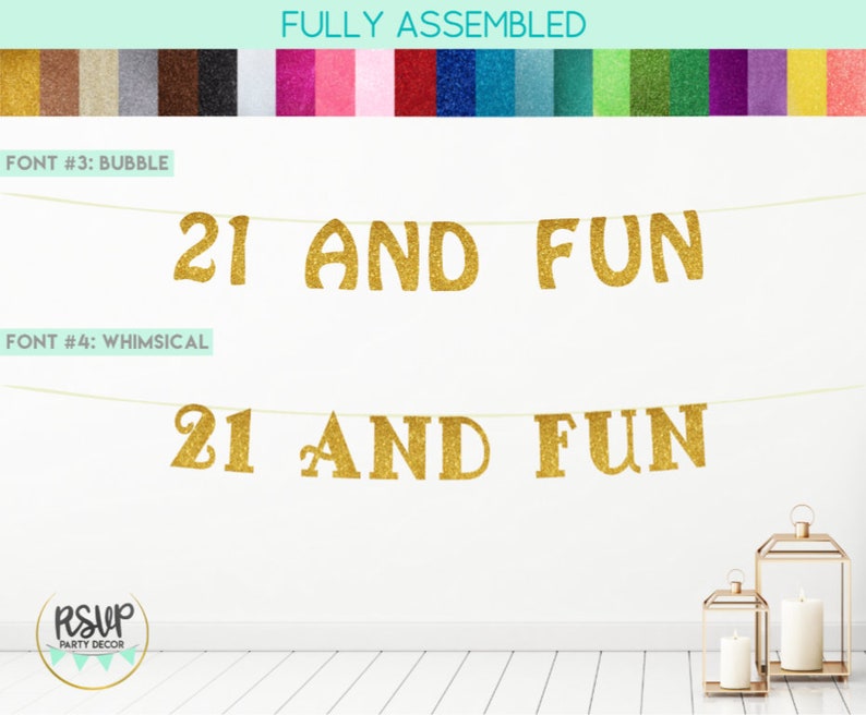 21 and Fun Banner 21st Birthday Banner 21st Birthday Party - Etsy
