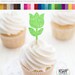 Tulip Cupcake Toppers Glitter Flower Food Picks Garden - Etsy