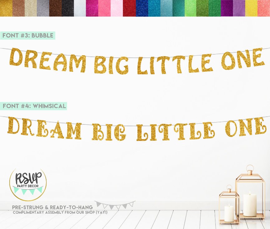Dream Big Little One Banner, Dream Big Little One Sign, Baby Shower ...
