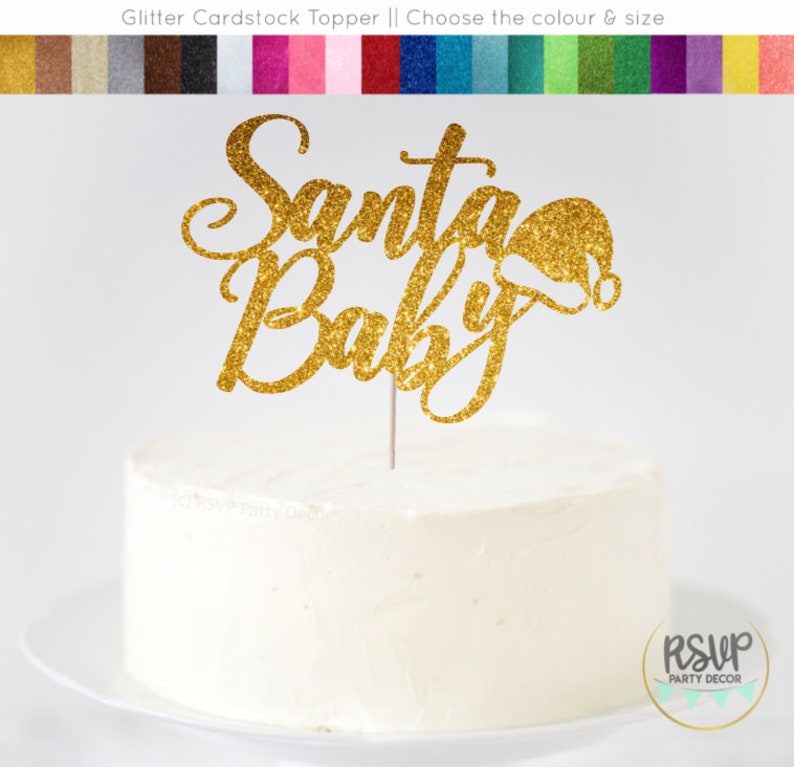 Santa Baby Cake Topper Santa Baby Sign Christmas Baby Shower - Etsy