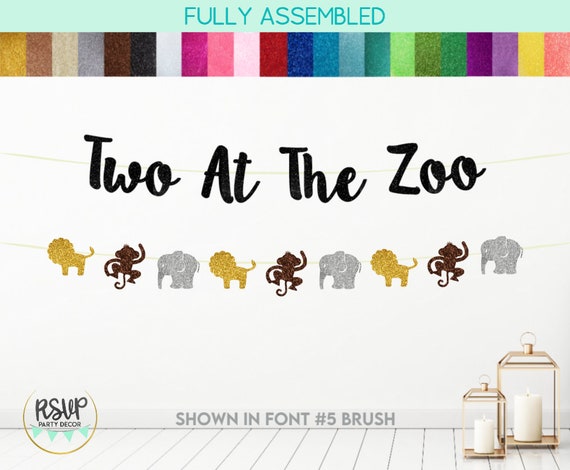 Two at the Zoo Banner Zoo Animal Garland Zoo 2nd Birthday - Etsy