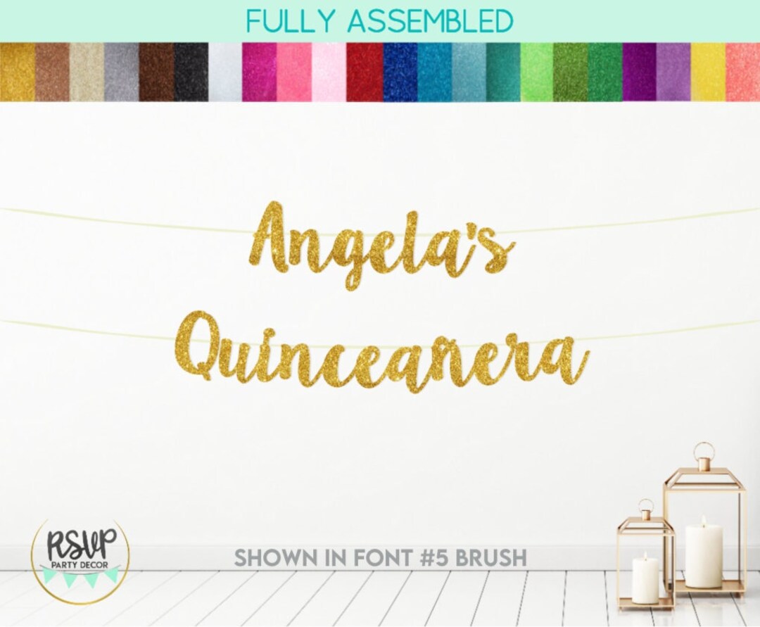 Custom Quinceañera Banner, Mis Quince Name Banner, Personalized ...