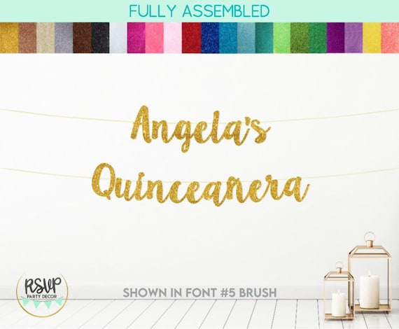 Custom Quinceañera Banner, Mis Quince Name Banner, Personalized ...